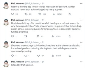 Phil Johnson Back On Twitter Following 5 Months Ban - Protestia
