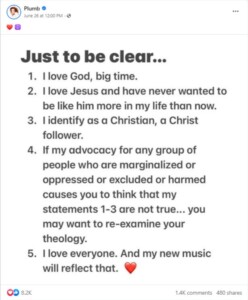 Christian Band 'Plumb' Comes Out as LGBTQ-Affirming - Protestia