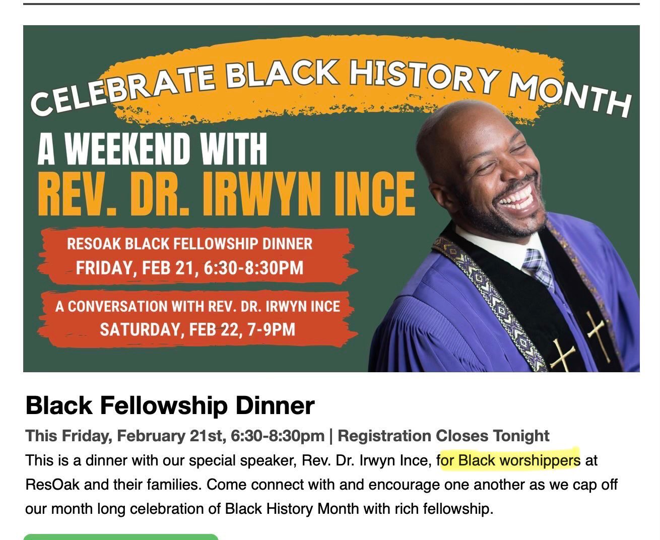 PCA Church Holds Segregated 'Black Only' Event To Celebrate Black ...