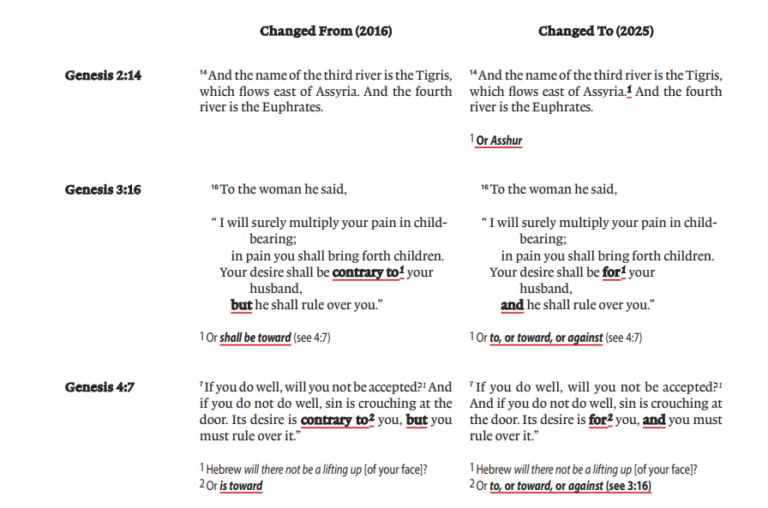 2025 ESV Bible Update Makes 68 Changes, Including Significant Edit to ...