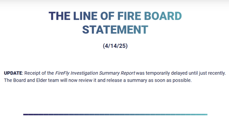 Michael Brown Firefly Investigation COMPLETED. The Line Of Fire Board ...