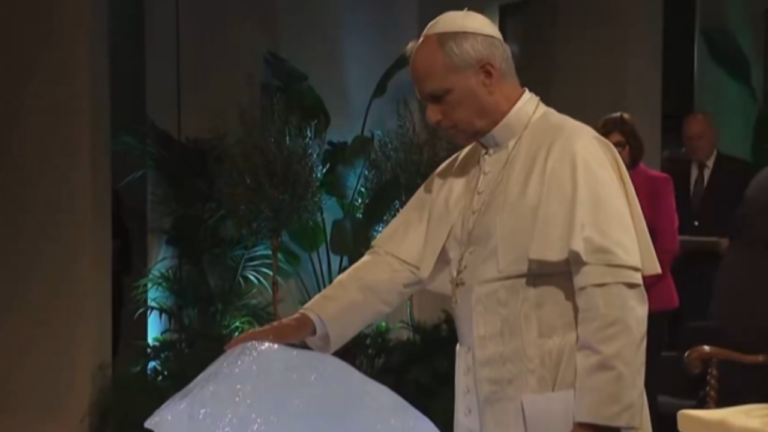 Pope Leo Blesses Giant Ice Block at Bizarre Climate Change Conference ...