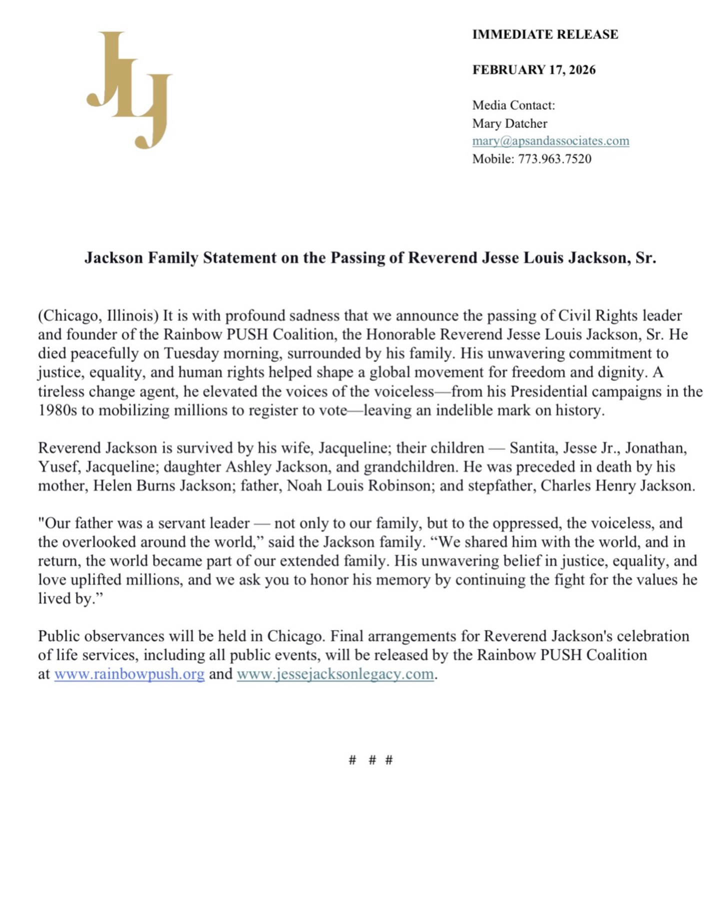 Rev. Jesse Jackson Dead at 84 - Protestia